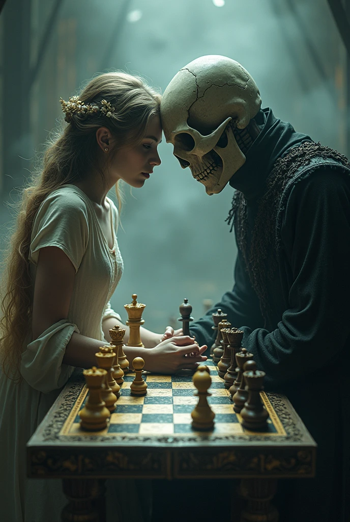 Life and Death Playing Chess - SeaArt AI