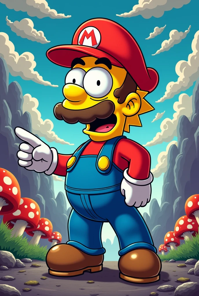Fusion de mario broos con bart simpson - SeaArt AI