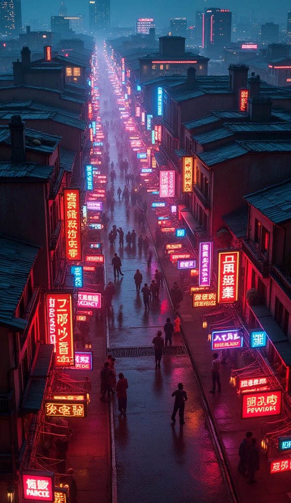 Red light distric during the evening created with SeaArt AI
