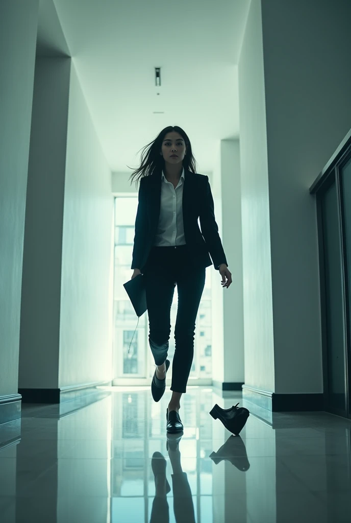 Imbalance woman with TAMANCO shoes. COMING OFF THE FOOT . An operator ...