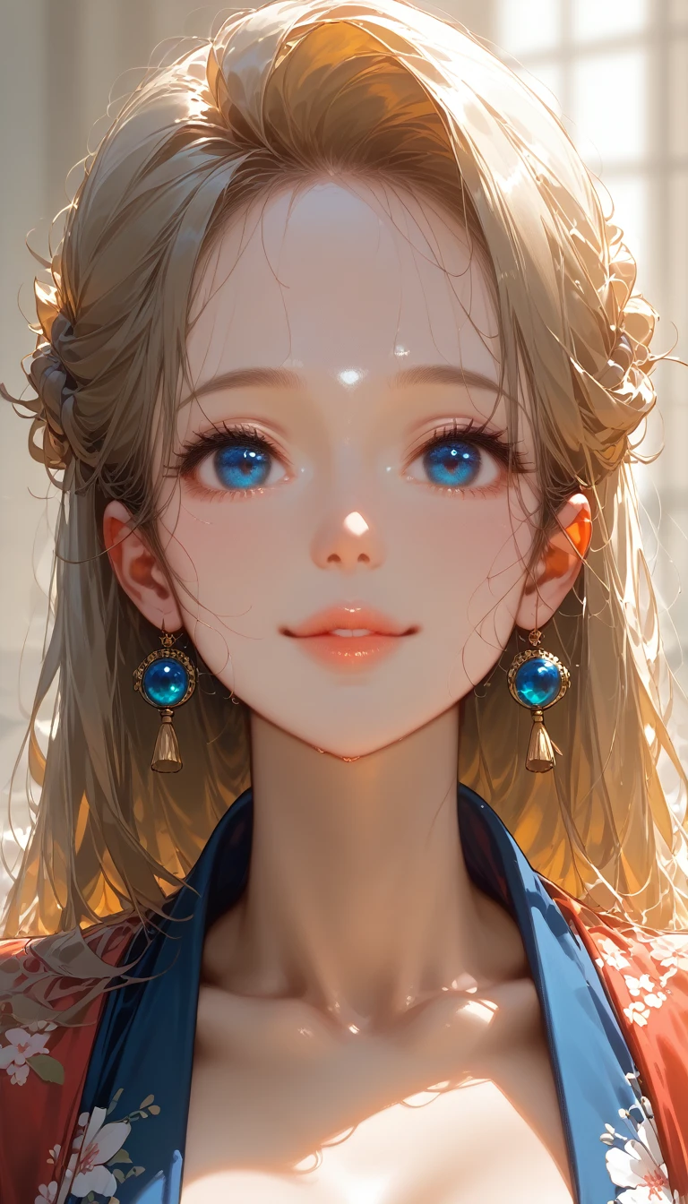 beautiful 、 Sexy Smiling Woman , very big bust ronin 、 Wearing a Gold ...