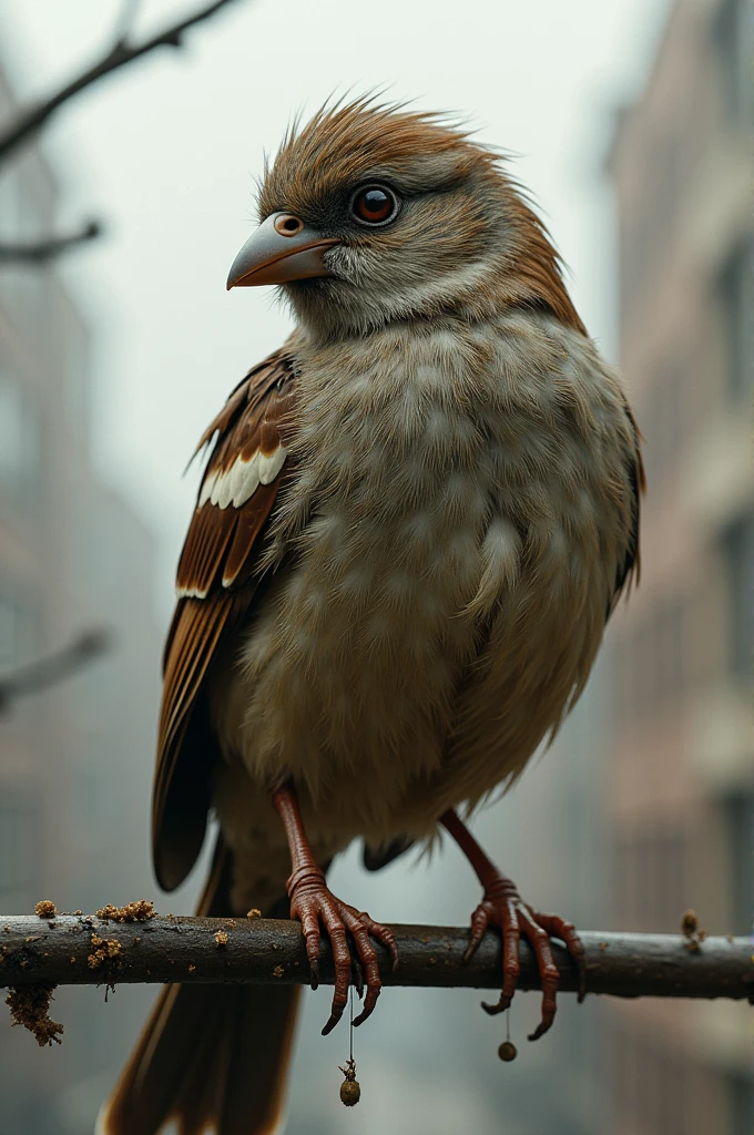 Bird covered with dung - SeaArt AI