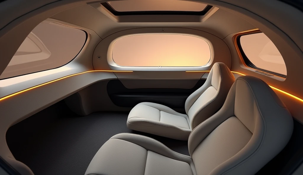 Interior of a Car 2025 Tesla with a Car cozy, White colored design ...