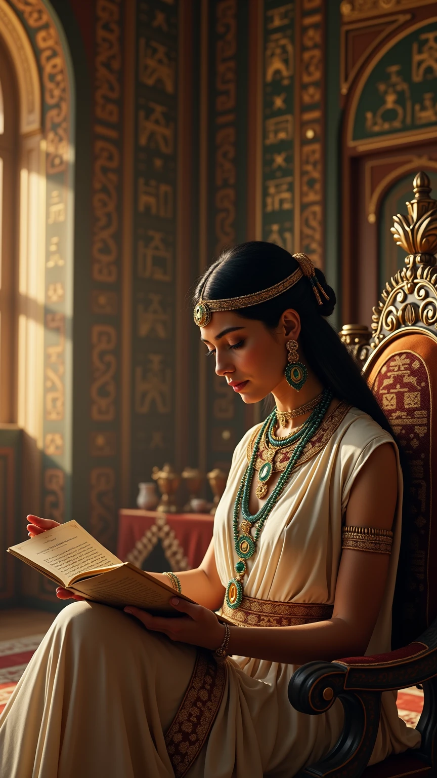 Cleopatra reading - SeaArt AI