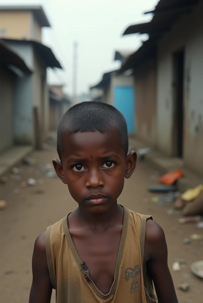 YouTube thumbnail for poor Indian boy in slum - SeaArt AI