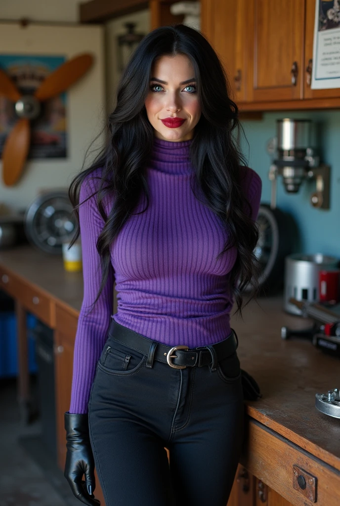 HQ print photo. 35mm lens. full body view. a very tall Goth woman ...