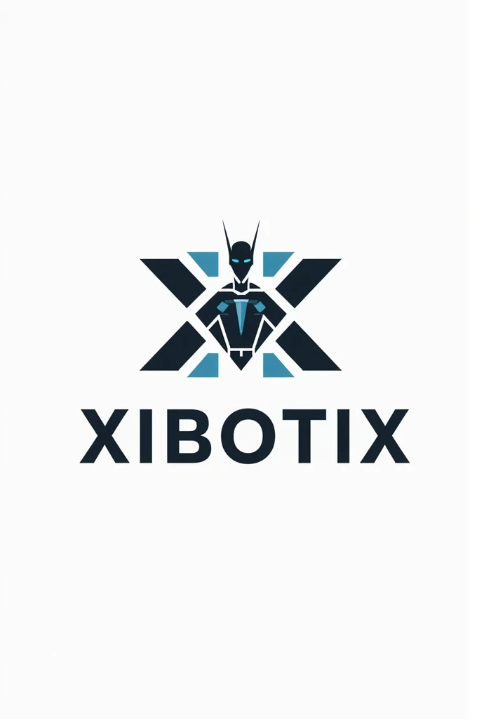 Create a logo "A logo for a company named XIBOTIX. The logo of a bot in ...
