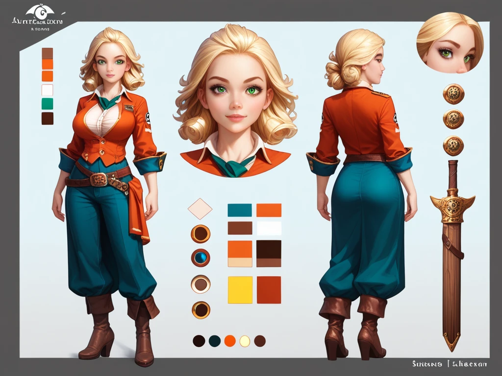 The model is Female Character Design, detailed full body concept art ...