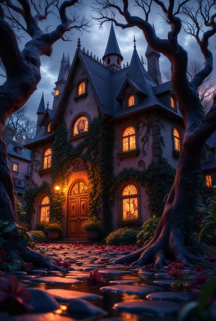 "Create an eerie, mysterious haunted house setting. Show a dark - SeaArt AI