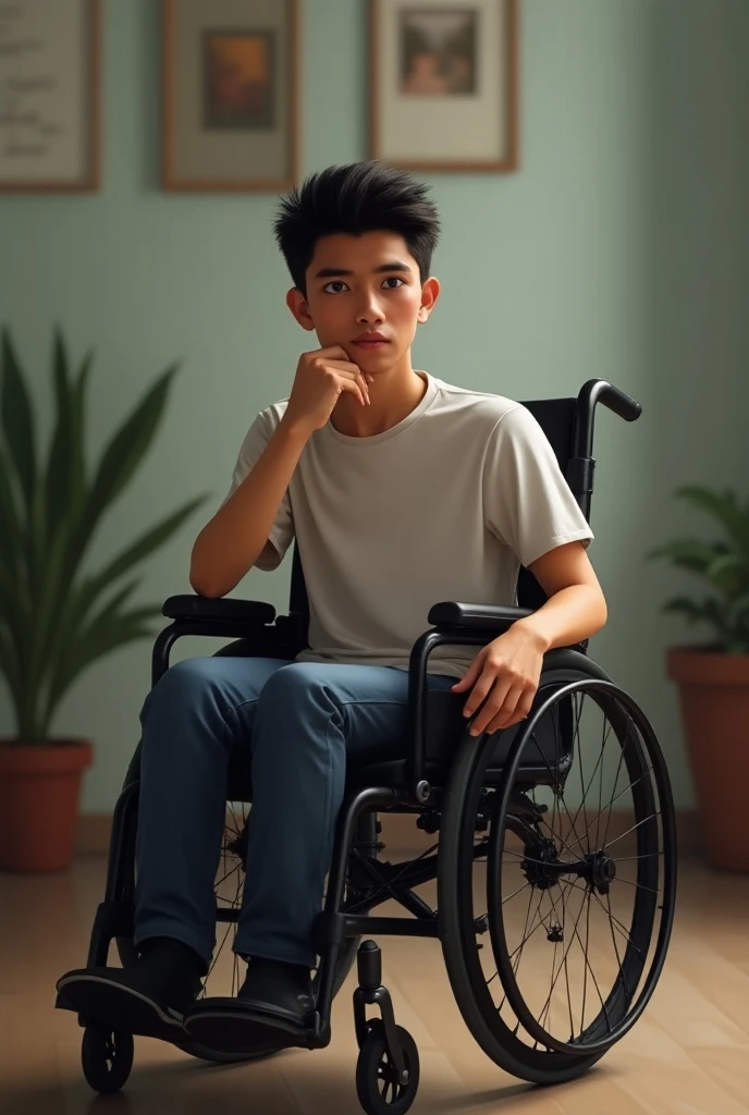 Create an image of Jefry Jovern Blanco in a wheelchair - SeaArt AI