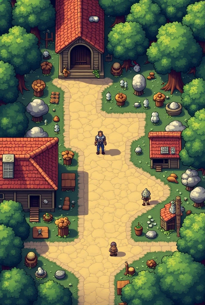 Top down pixel art tilesset - SeaArt AI