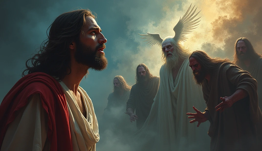 Jesus crying why demons standing in a spiritual battle (make the image ...