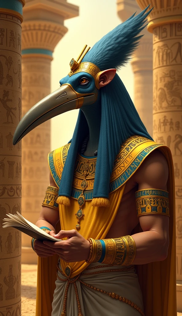 creates an image of the Egyptian God Thoth, of wisdom , writing and ...