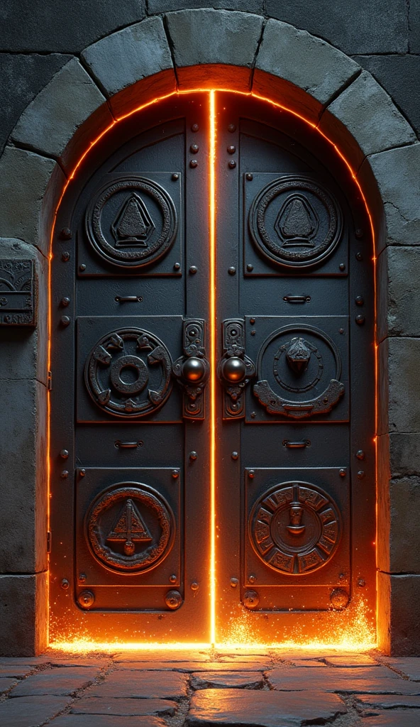 A hyper-realistic 4K image of massive iron doors slamming shut - SeaArt AI