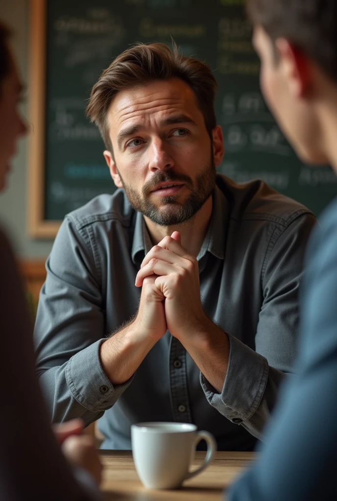 Photo of an entrepreneur reflecting on his mistakes at an informal ...