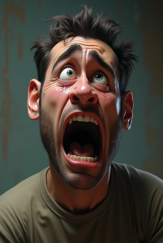 Man crying realistic cartoon - SeaArt AI