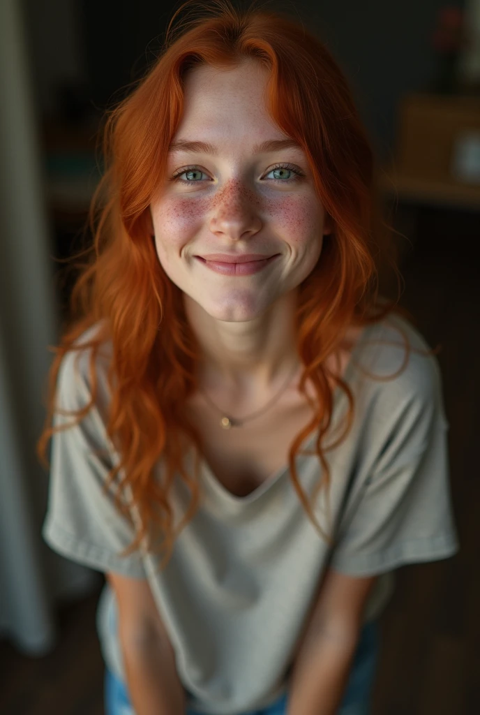 Beautiful average looking teenage girl, smiling, white teeth - SeaArt AI