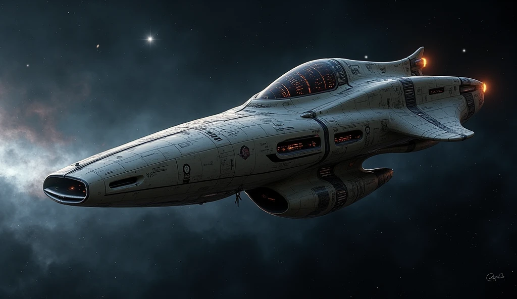 A strange special ship , sailing across galaxies - SeaArt AI