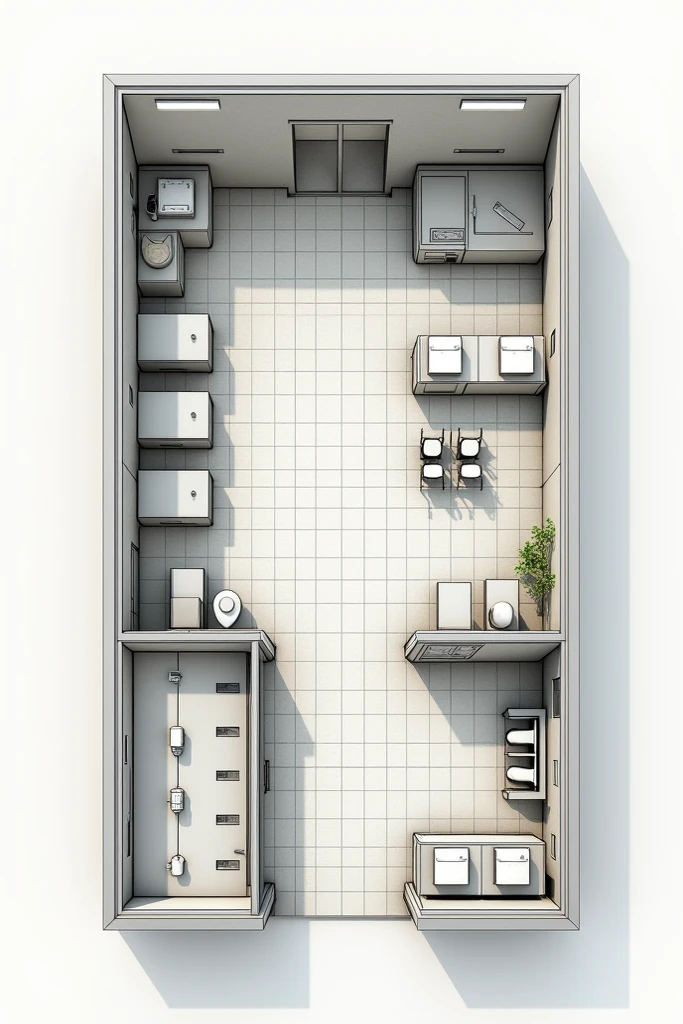 I need a design of a 135m2 rectangular plane with the following ...
