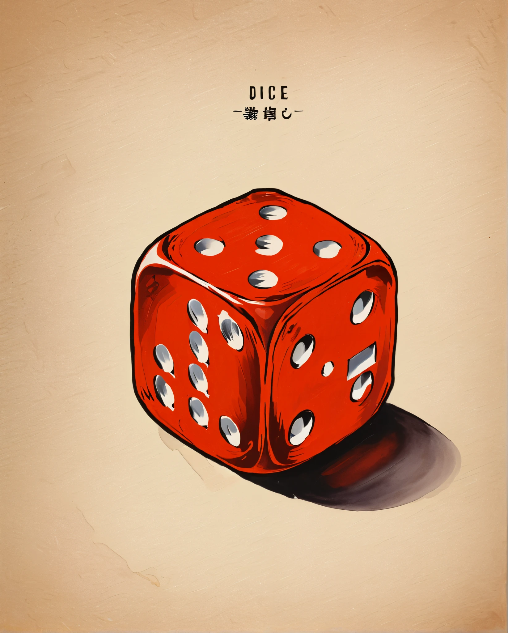 There is a drawing of a red dice with holes on it - SeaArt AI