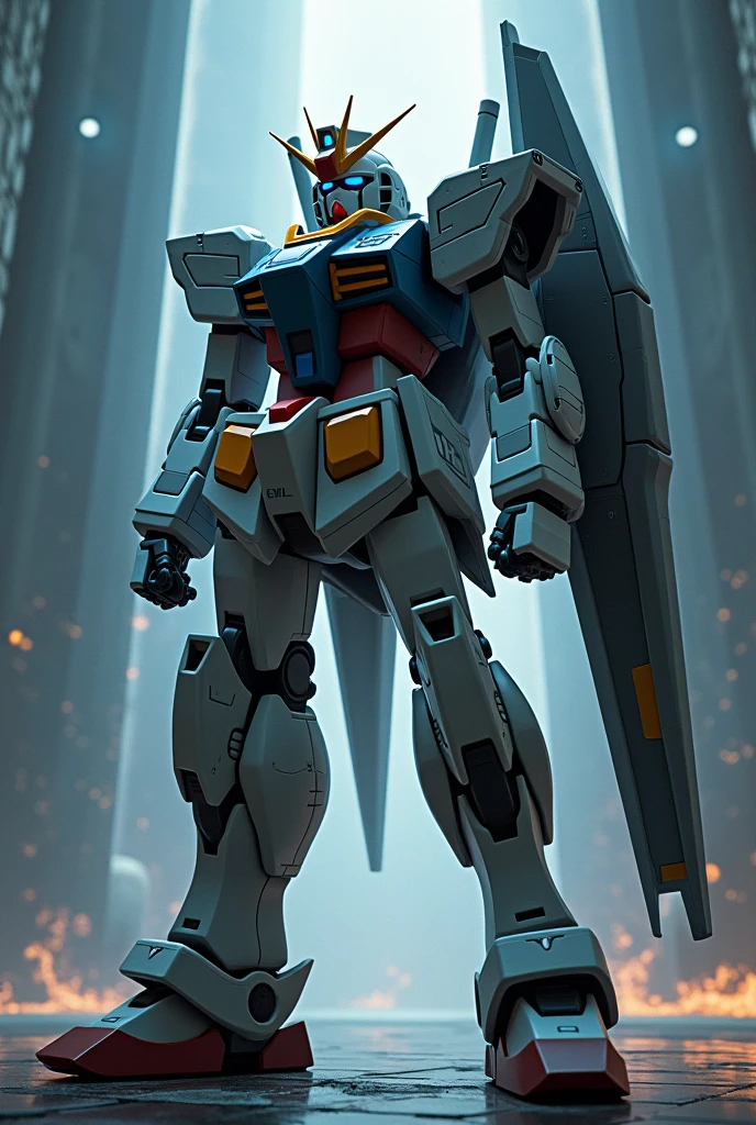 Gundam Aerial , solo, Standing,, Serious face, viewer, indoor - SeaArt AI