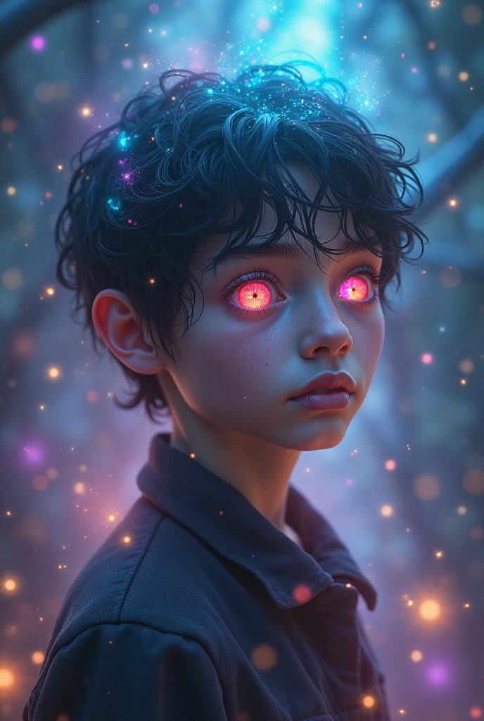 Young telepath with the eyes of various colors - SeaArt AI