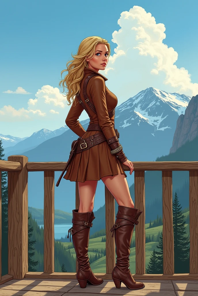 (((semi-realistic Western comics style illustration))) The image shows ...