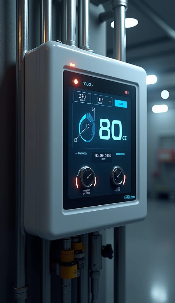 A rendering showing real-time monitoring and control of the oil heater ...