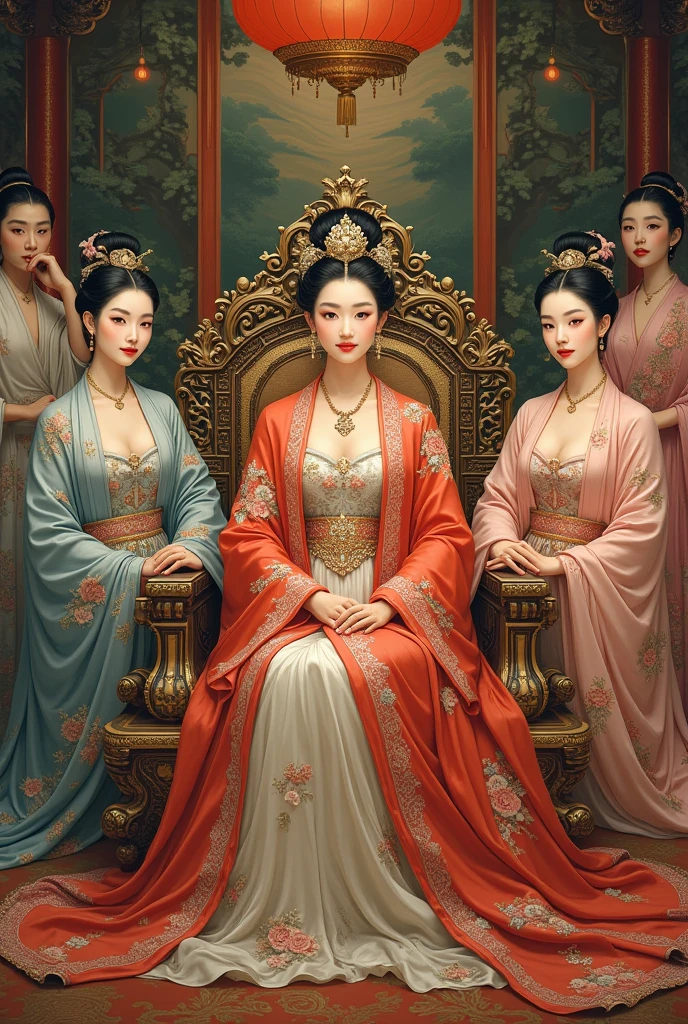 The Empress and the Concubines of the Chinese Dynasty - SeaArt AI