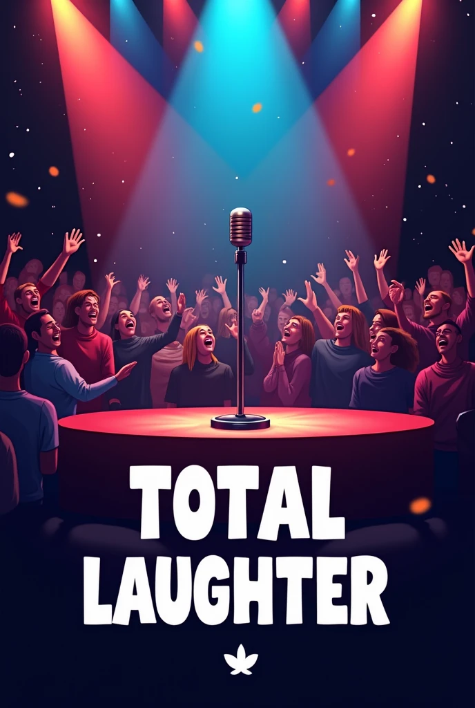Image: An illustration of a stage with a microphone and a laughing ...