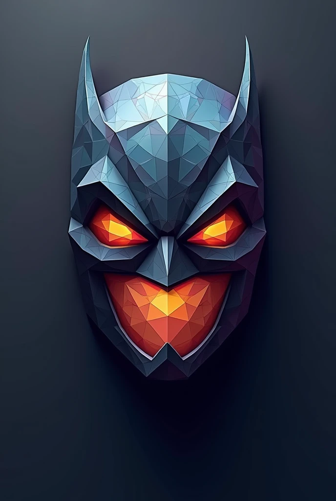 Create a stylized, geometric superhero mask logo composed of ...