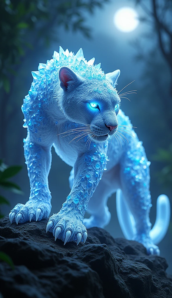 "Design a hybrid creature that combines features of both a crystal and ...