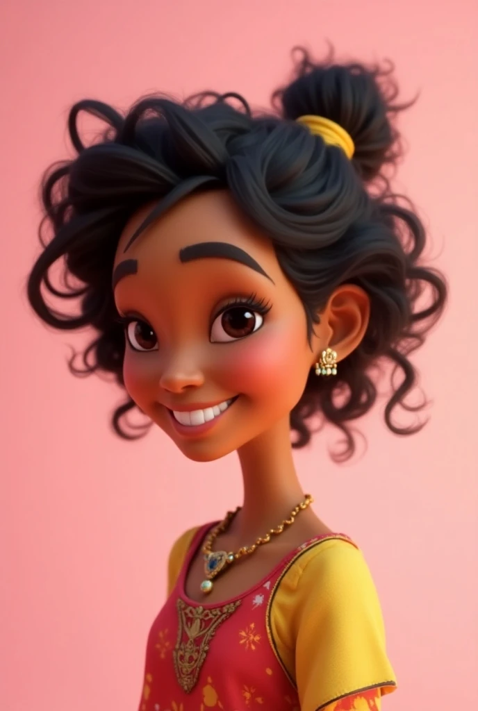 Disney-style poster , 3D character , profile picture style on a pink ...