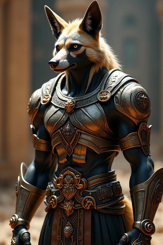 Anthropomorphic, Anubian Jackal, Jackal, Armor, Male - SeaArt AI