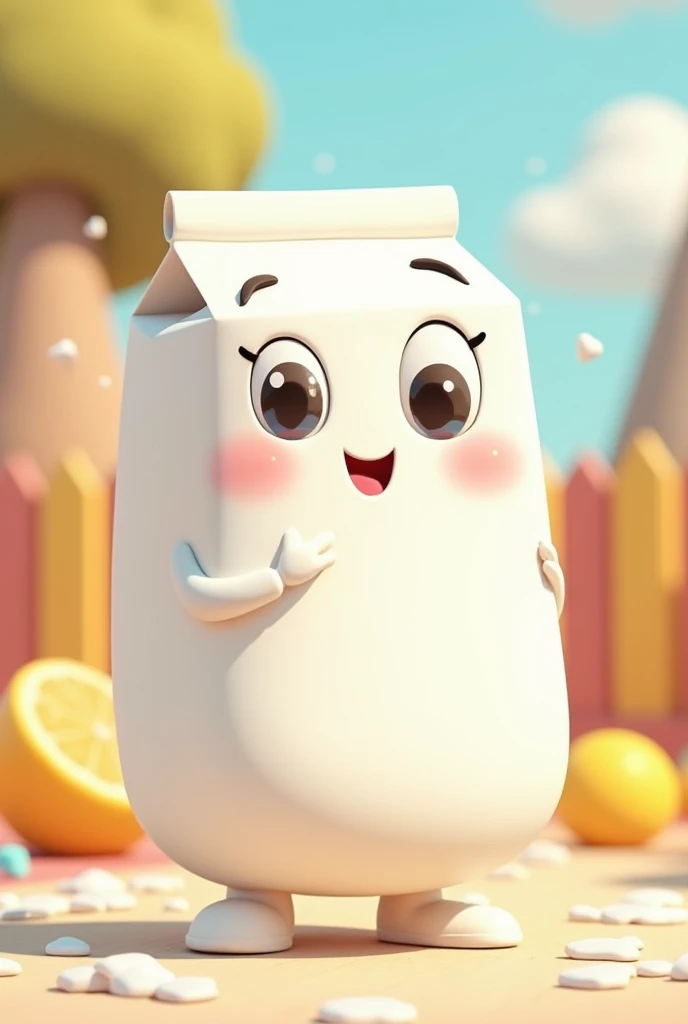 Milk as a character, cartoon style, lokking straight - SeaArt AI