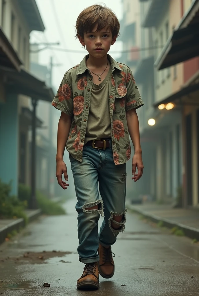 Here's a new prompt for your character : --- Create a boy who is half ...