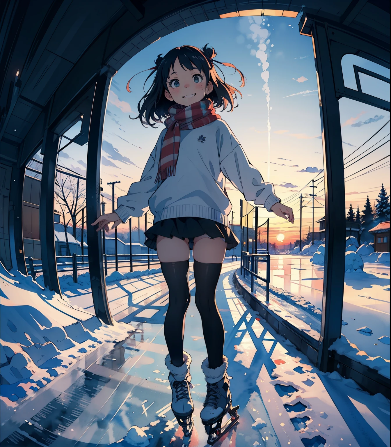 ( super flat , flat shading , flat color)，(close)， Fisheye Lens - SeaArt AI