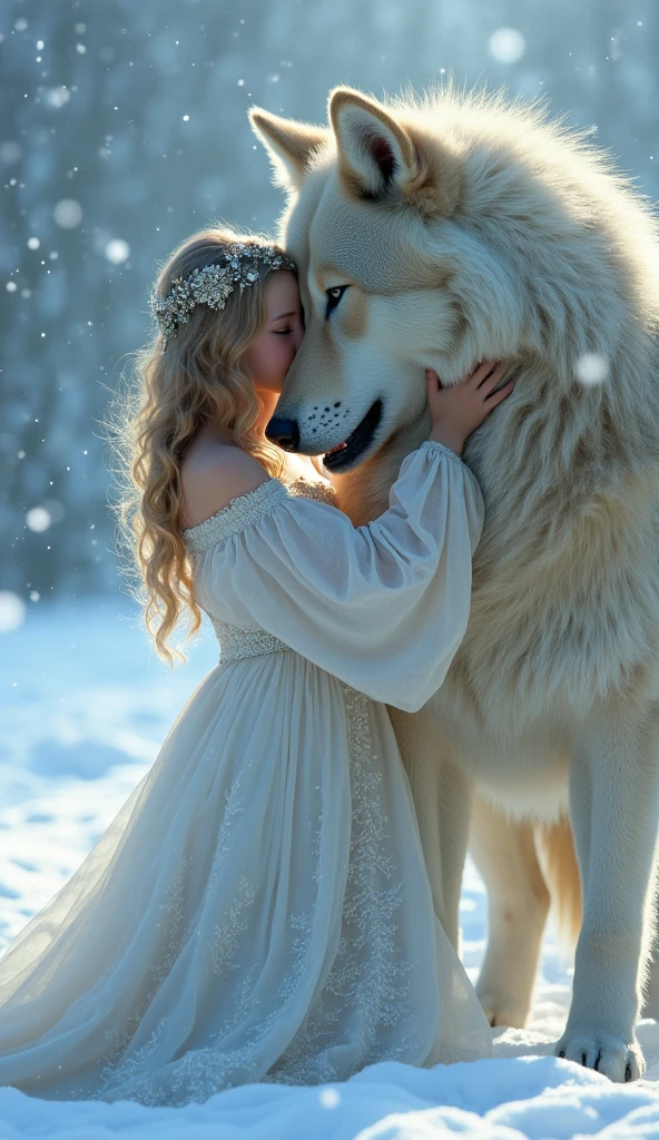 The princess is wearing a fluffy dress and has a winter theme - SeaArt AI
