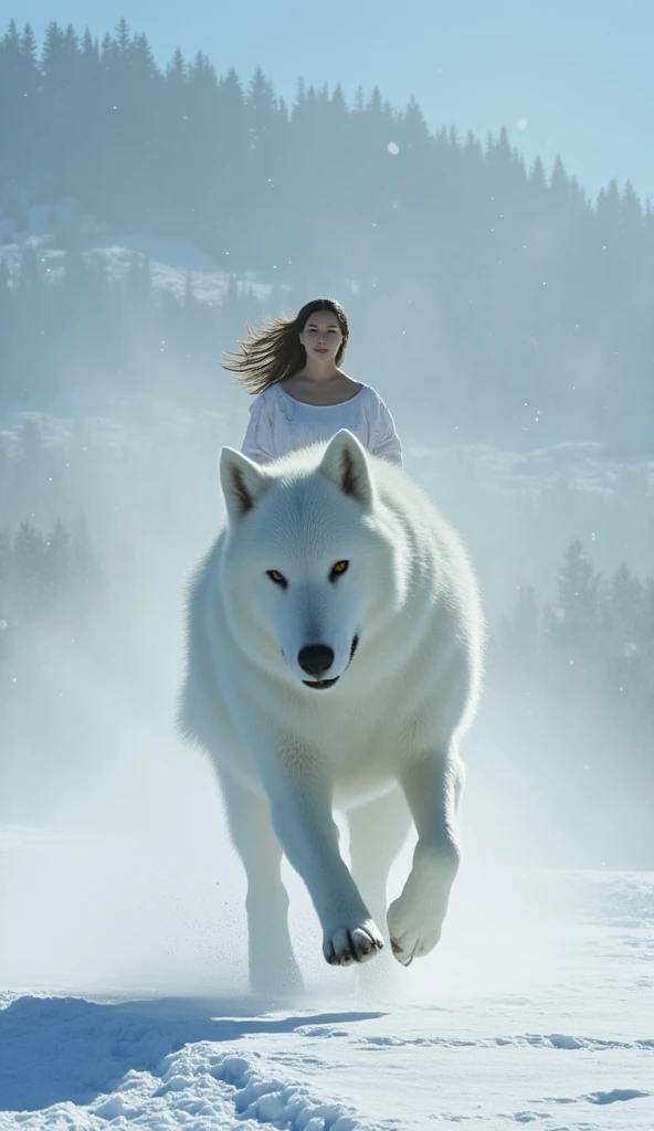 The Princess and the Wolf : in a winter landscape where it snows ...