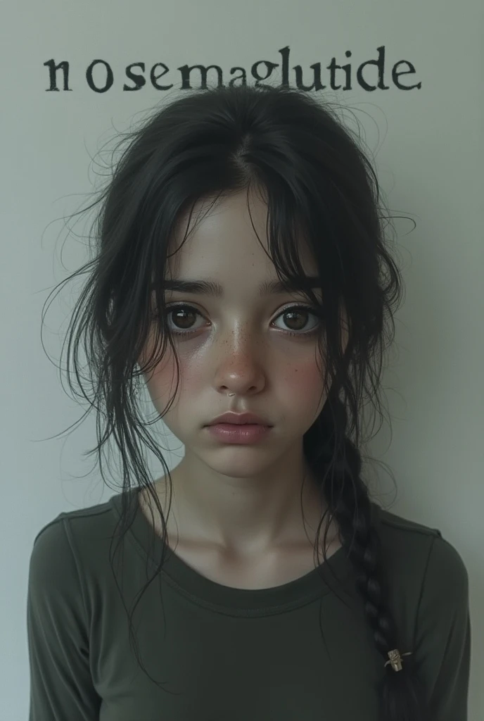 Girl crying with a text in the background that reads "no semaglutide ...
