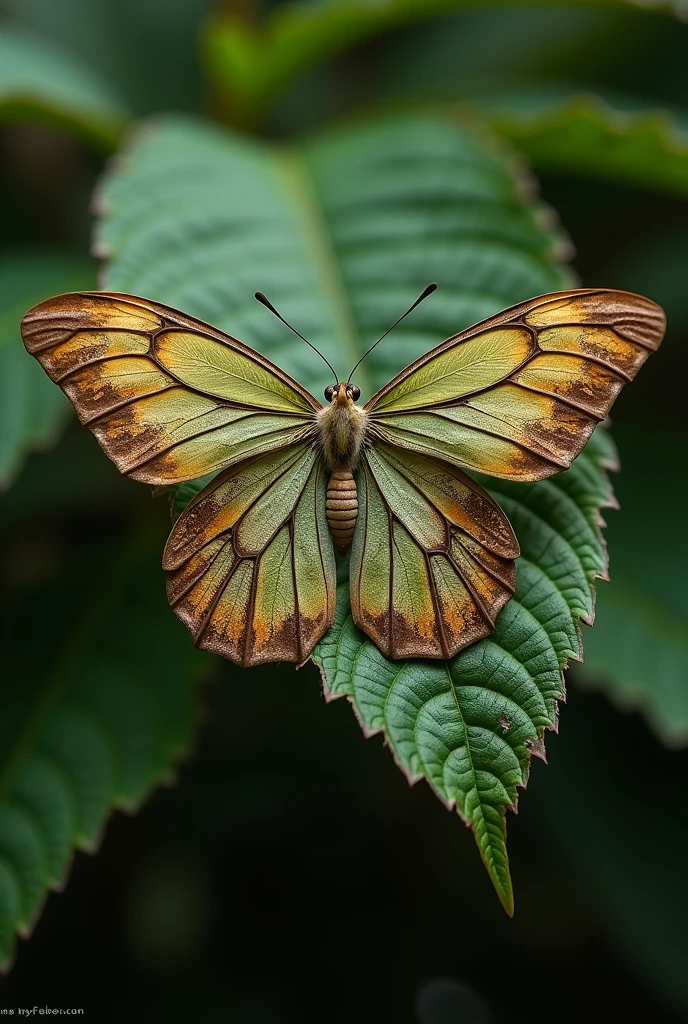 The dead leaf butterfly (Kallima inachus) mimics a dead leaf to evade ...