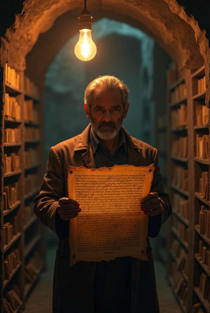 A dusty, ancient library filled with old manuscripts. A middle - SeaArt AI