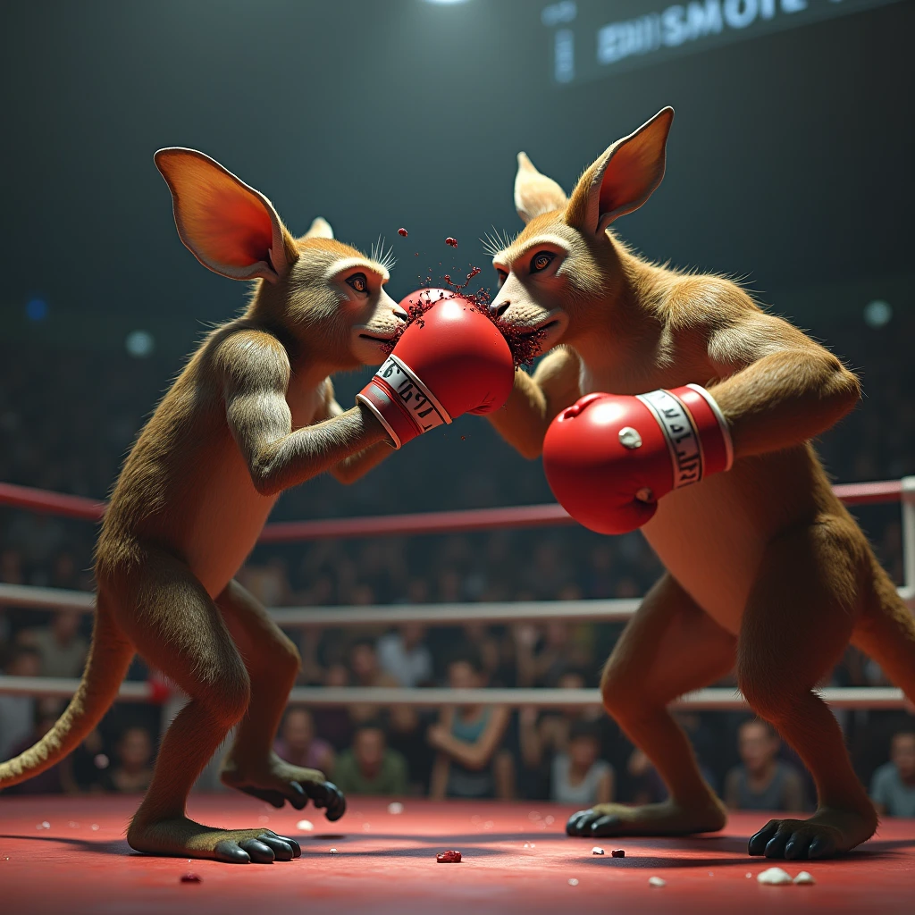 A striking, high-quality illustration of a monkey and a Kangaroo inside ...