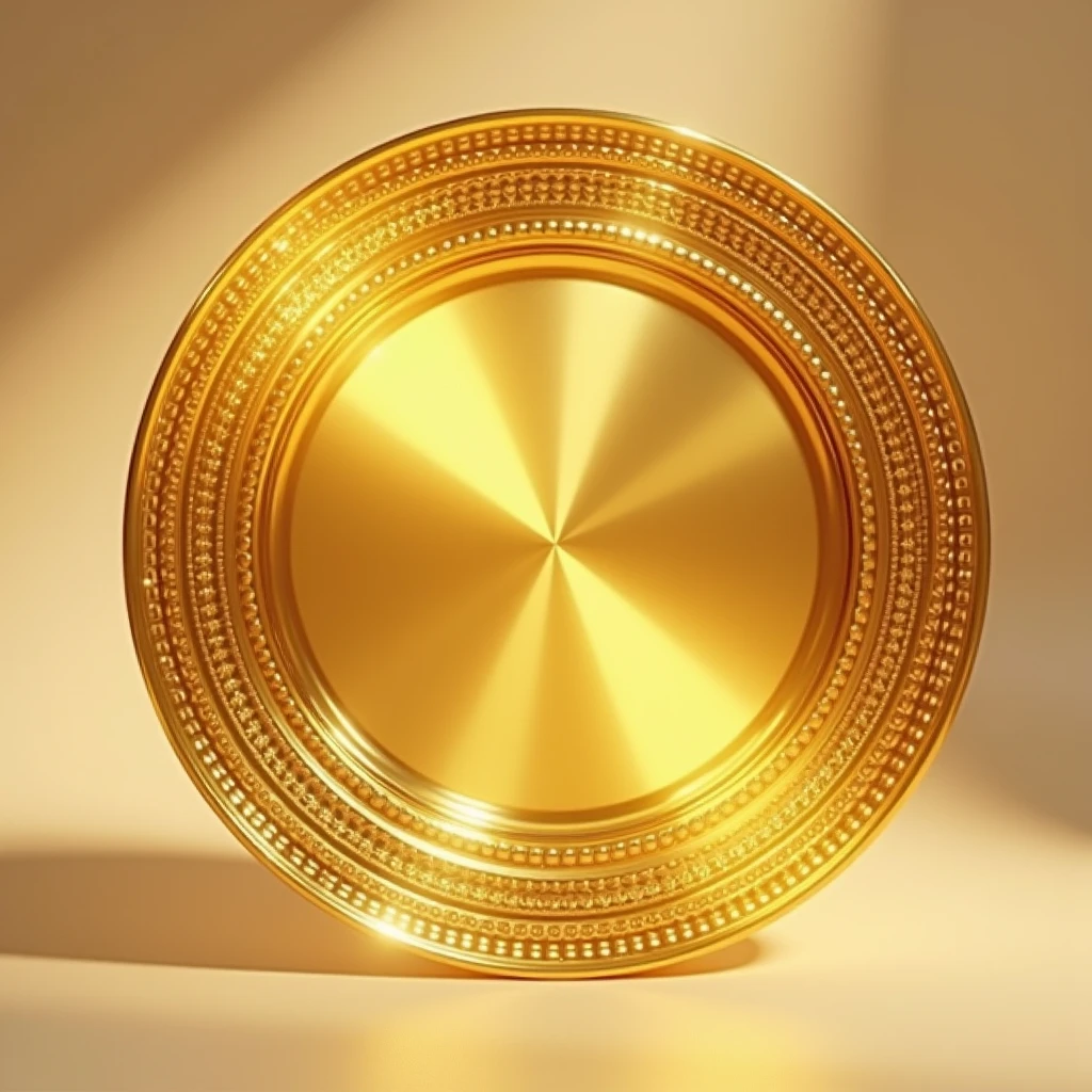 Circle plate of gold Scanimation. - SeaArt AI