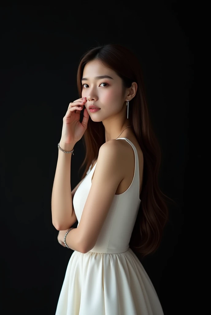 Model : FLUX.1 Prompt: a medium-sized Asian woman with long brown hair ...