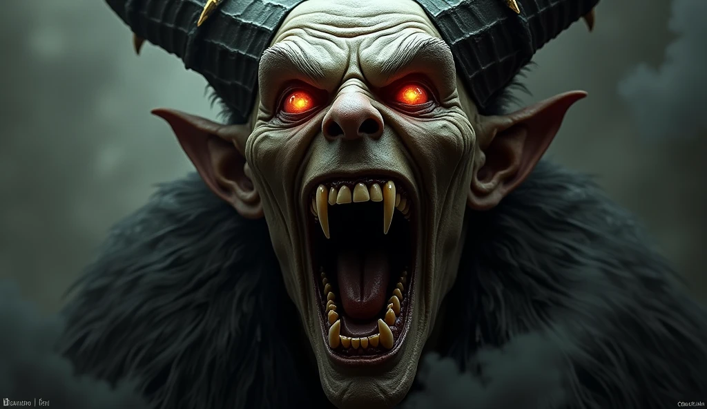 Satan screaming with his mouth open, Laughing at realistic image ...