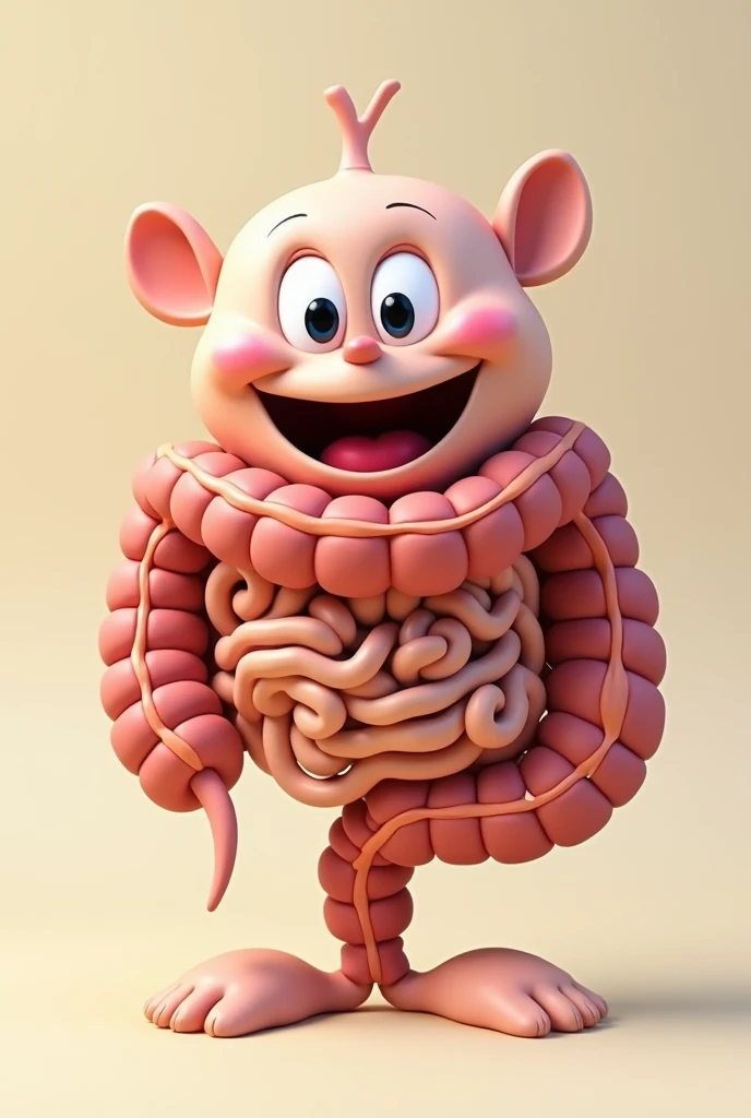 Disney movie and large intestine anatomic with eyes. Without background ...