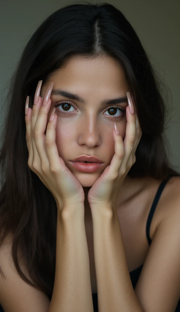 Beauty girl with long sharp clear fingernails - SeaArt AI