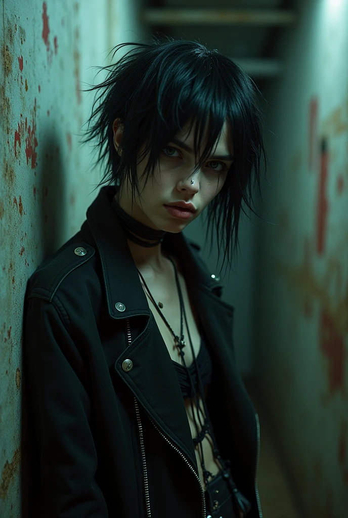 An aesthetic that is a mix of emo, gremlin core, and gorecore - SeaArt AI