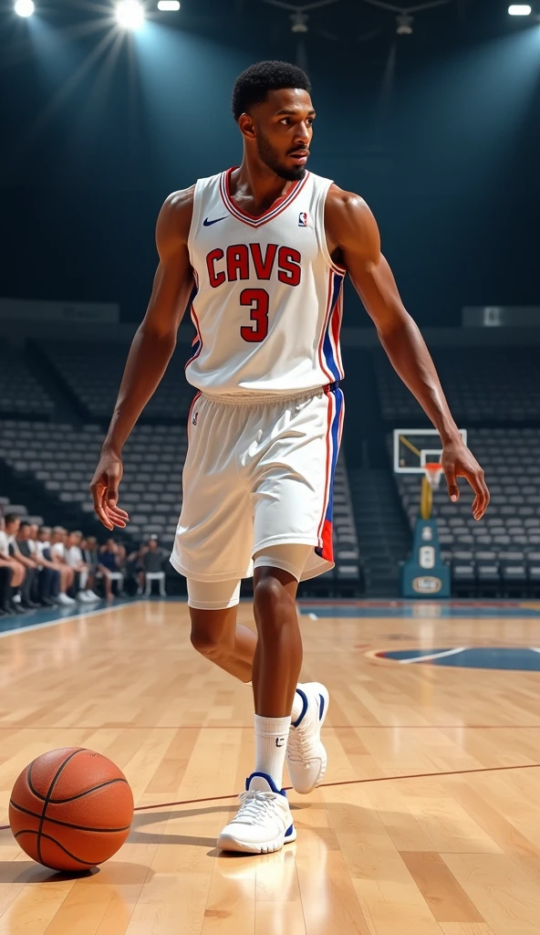 A white basketball player in a very beautiful high definition ...